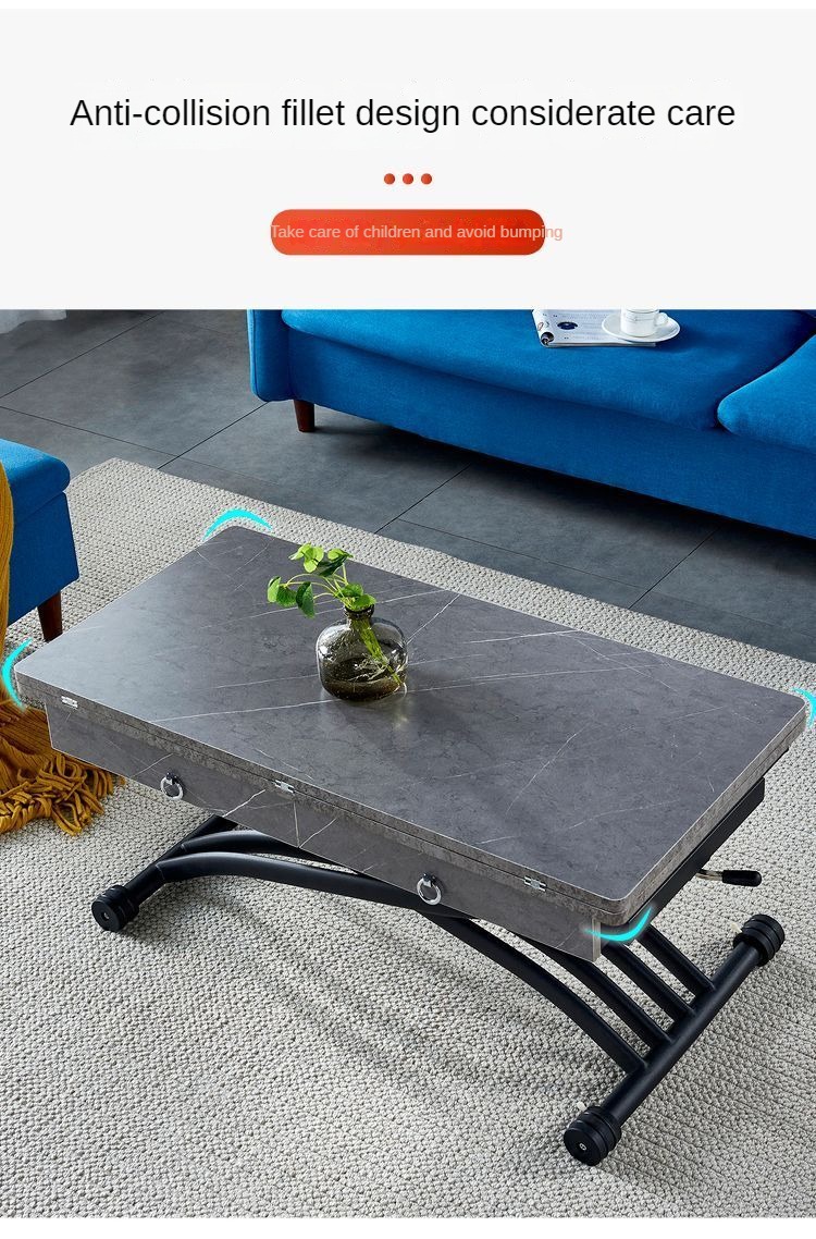 Solid wood lifting coffee table Restaurant table rock plate multi ...