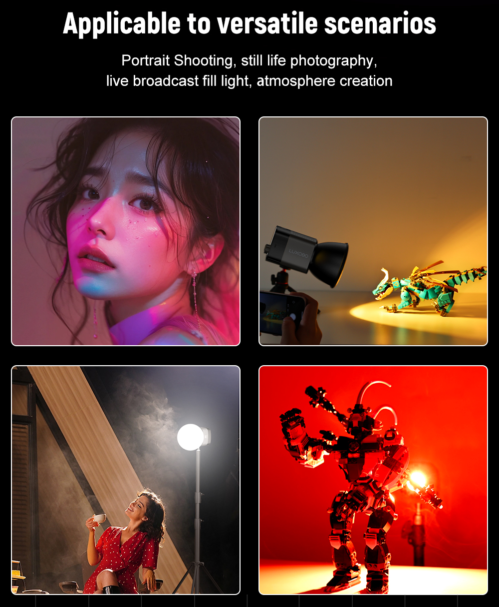 LUXCEO P40W RGB / Bi-Color Fill Light Photography Video Light 2500 ...