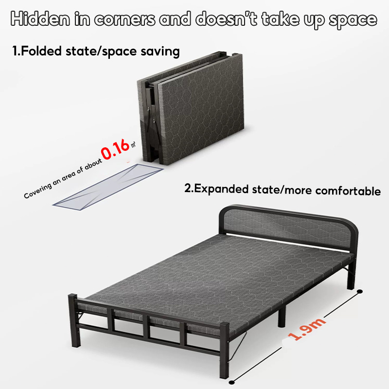 [COD]⚡Metal Foldable Bed Double/Single Folding Bed Metal Foldable Bed ...