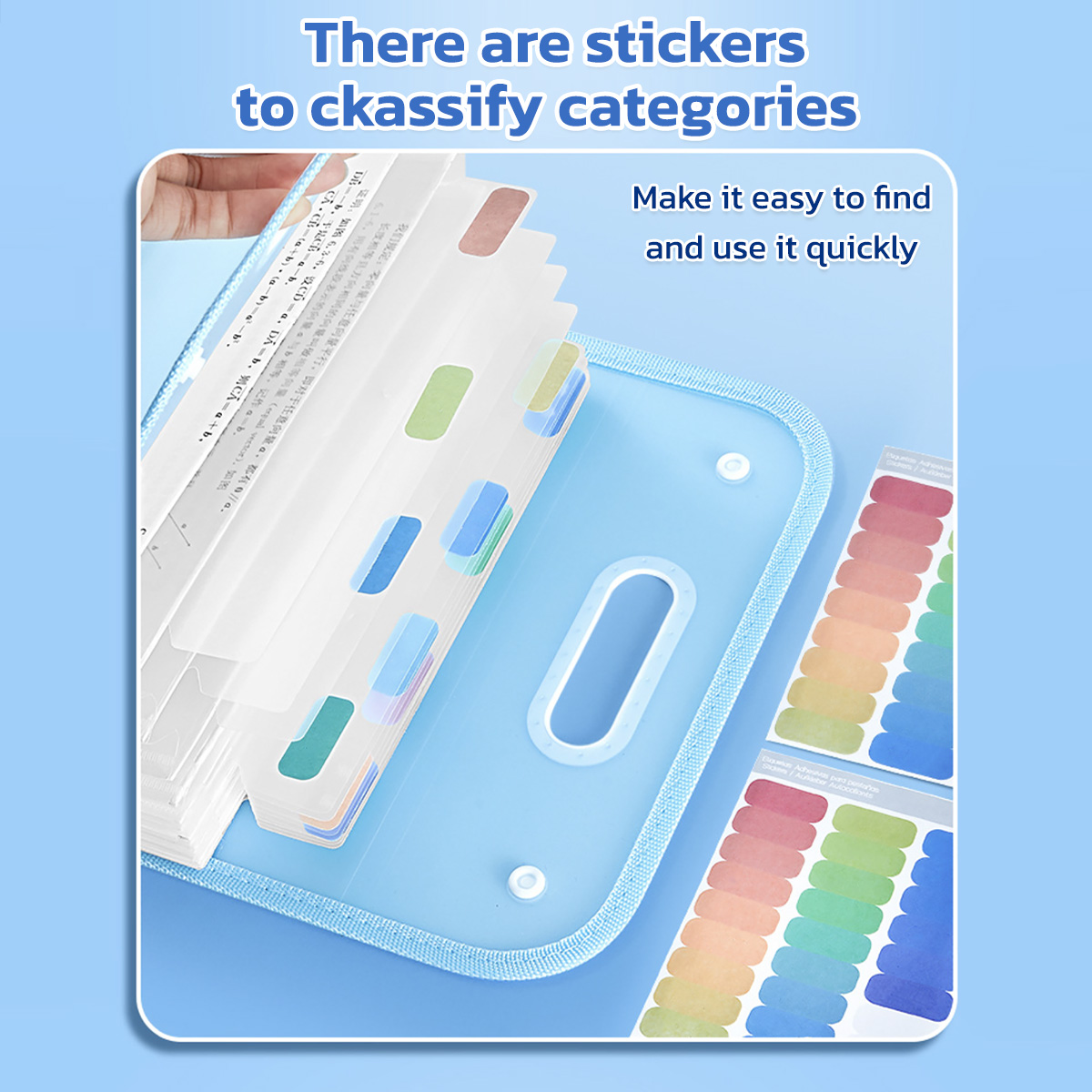 File Folders Organizer with Handle and Labels 13 Pockets Expanding Test ...