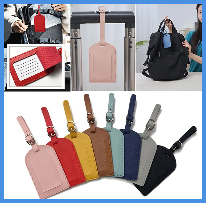 Luggage Tag Colorful Handbag Label Airplane Check-in PU Leather ...