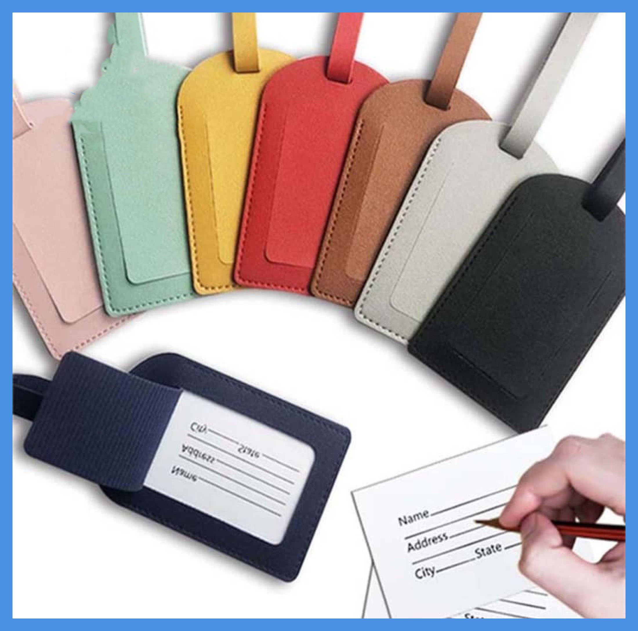Luggage Tag Colorful Handbag Label Airplane Check-in PU Leather ...