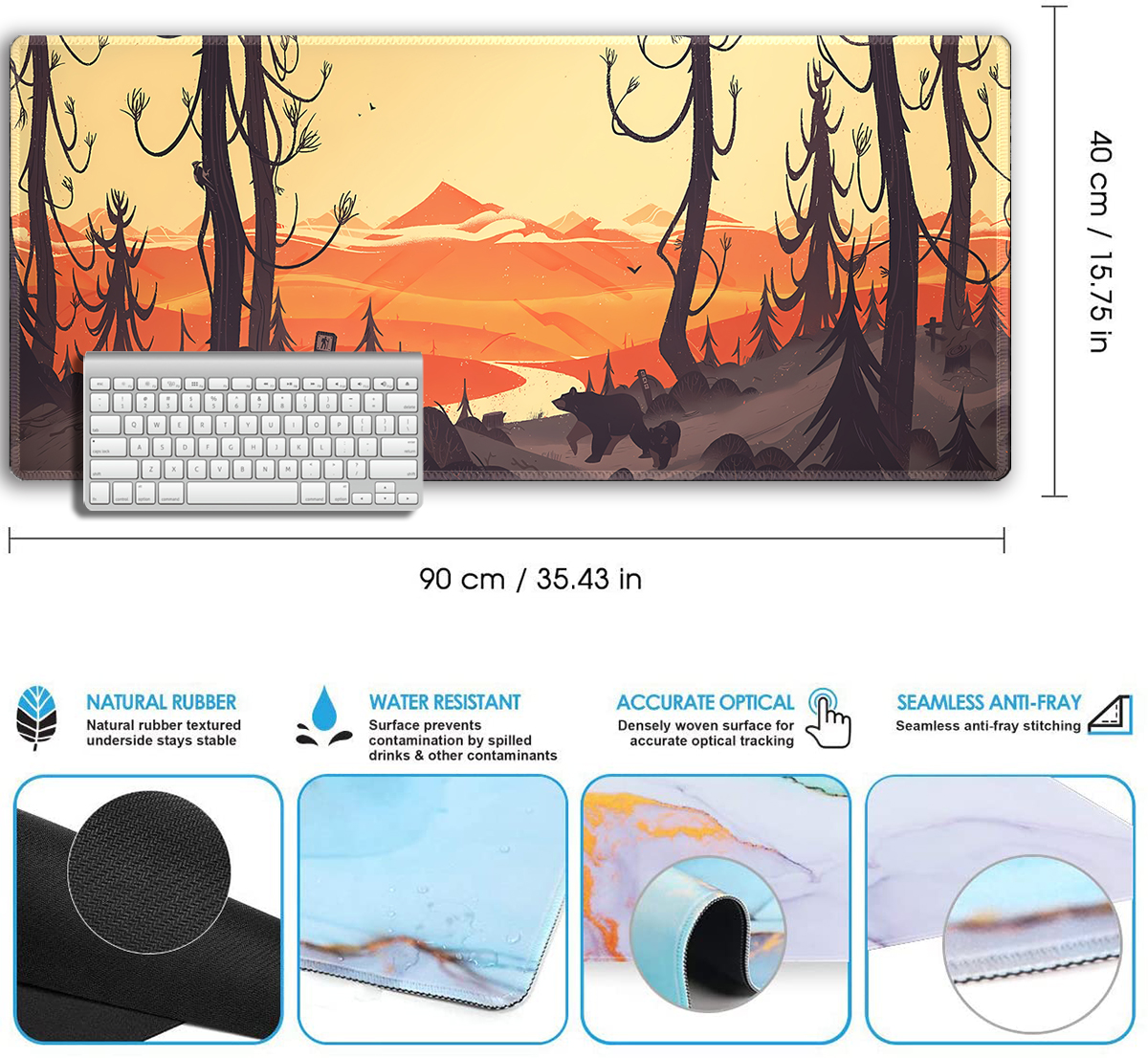 Giant Mouse Pad - Artwork wilderness Extended Game Mousepad Large ...