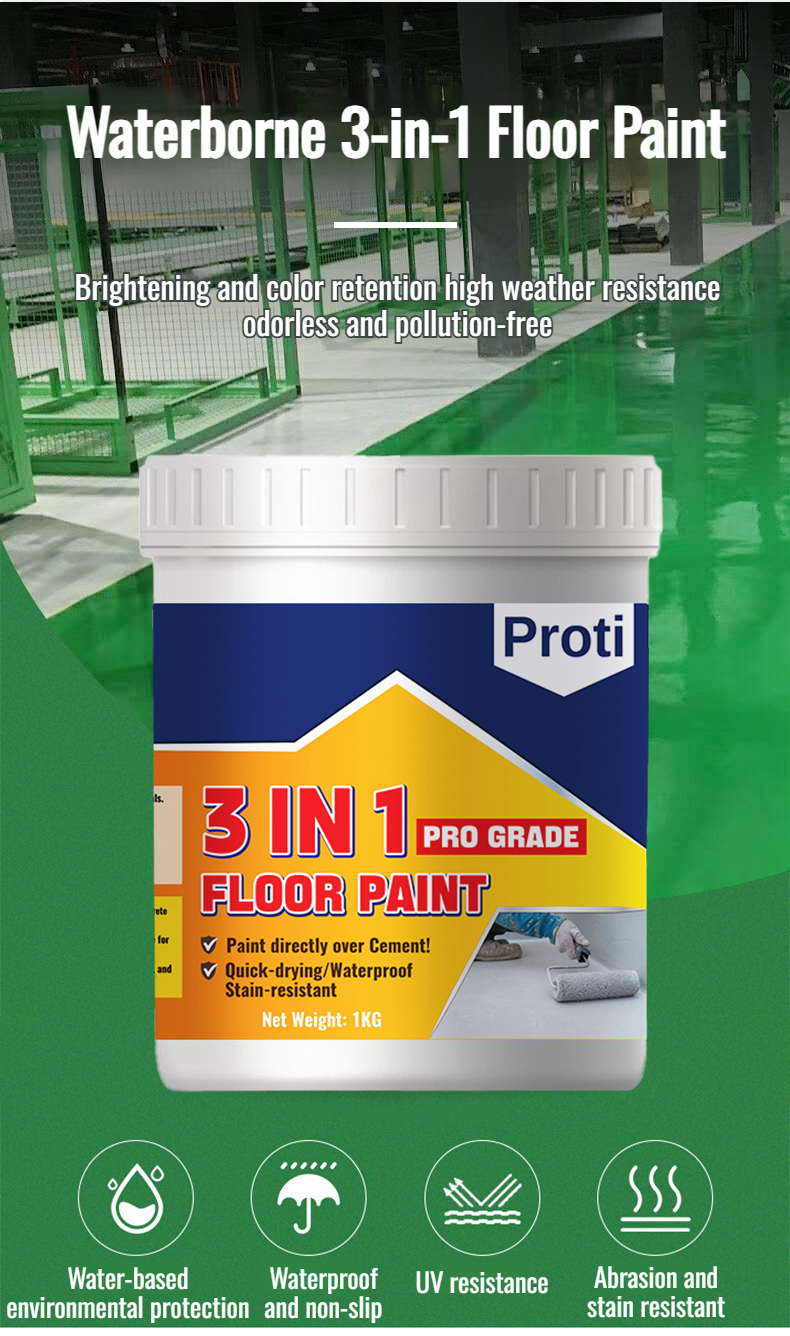 【3 In1】1KG Epoxy Flooring Paint Wear-Resistant Epoxy Resin Floor Paint ...
