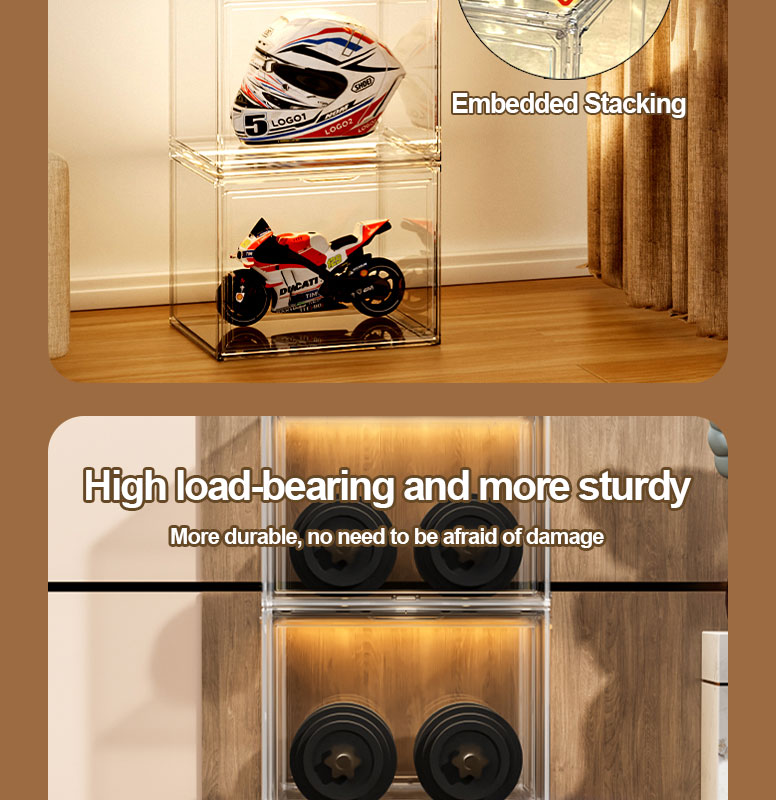 Helmet Storage Box Transparent Acrylic -Dustproof Cabinet for Home ...