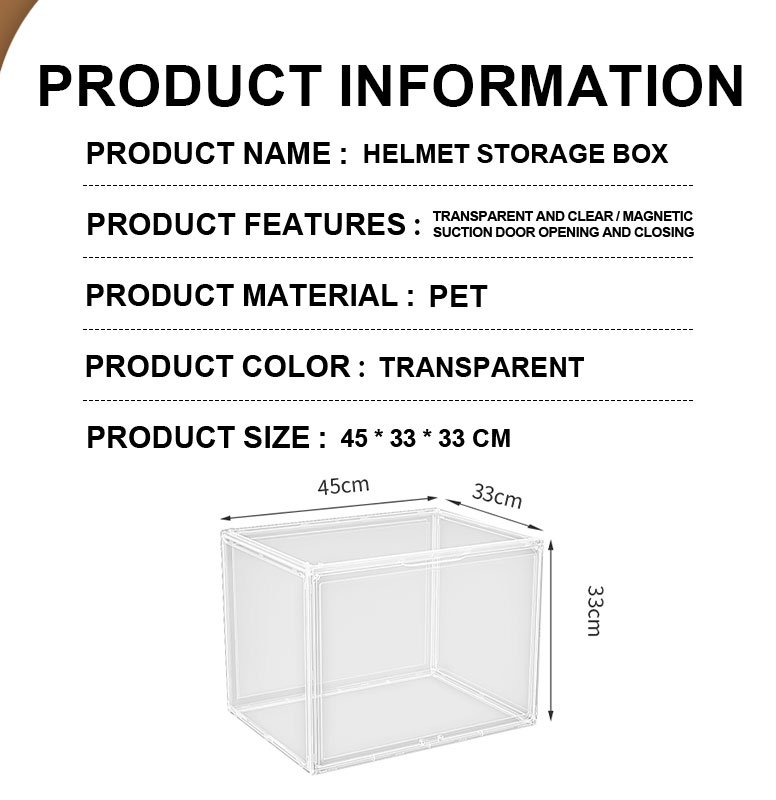 Helmet Storage Box Transparent Acrylic -Dustproof Cabinet for Home ...