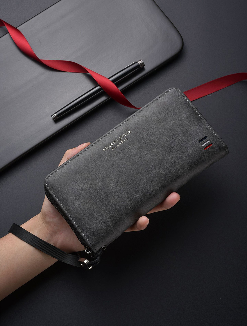 MENSPE Men's Soft PU Multi-Functional Large Capacity Long Wallet Coin ...