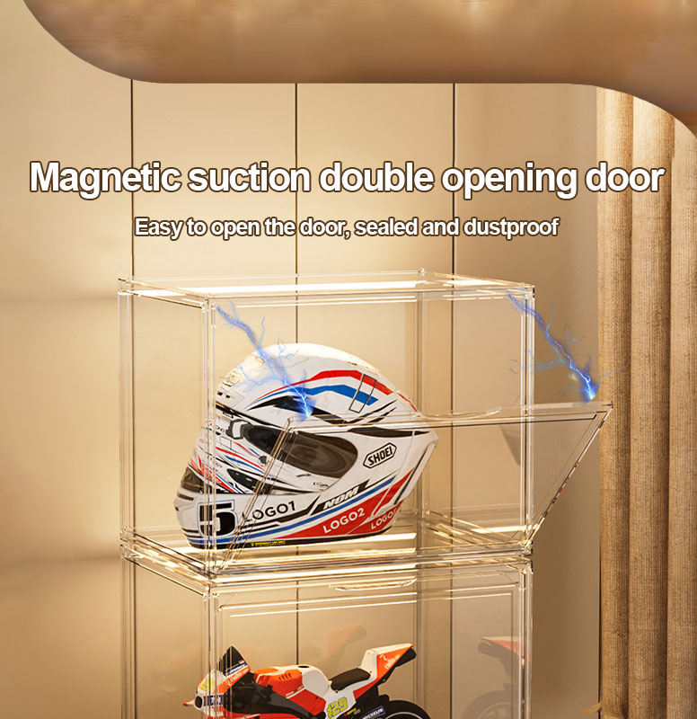 Acrylic Helmet Storage Box- Motorcycle Helmet Organizer, Dustproof ...