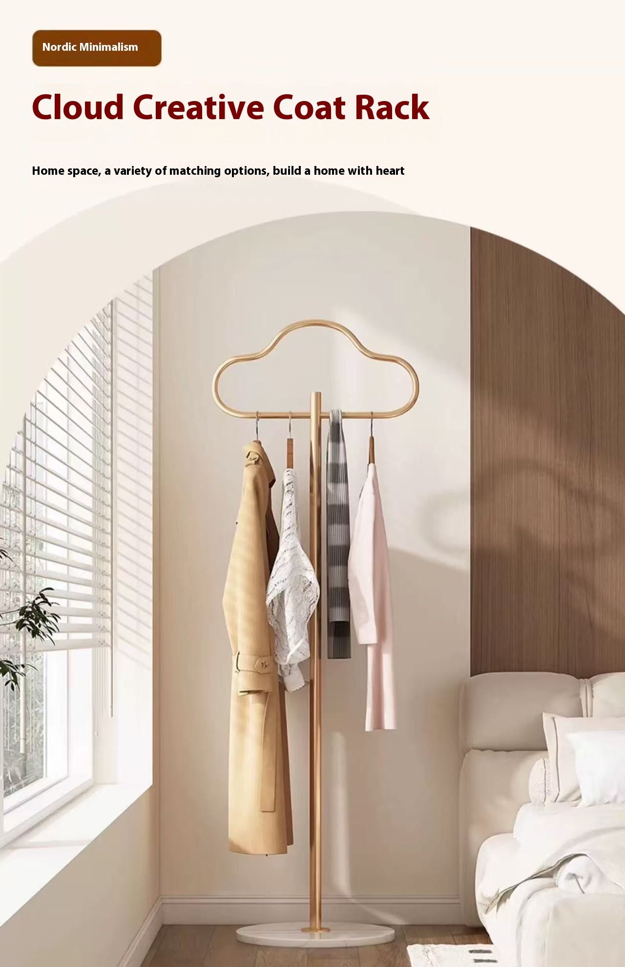 Creative Cloud Coat Rack Cute Hanger Rack Bedroom 170cm Marble Stand ...