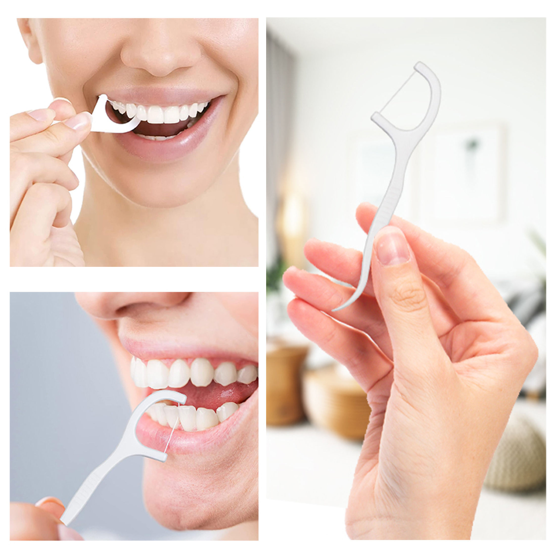 50Pcs/Box Teeth Toothpicks Stick Dental Flosser Picks Tooth Clean Oral ...