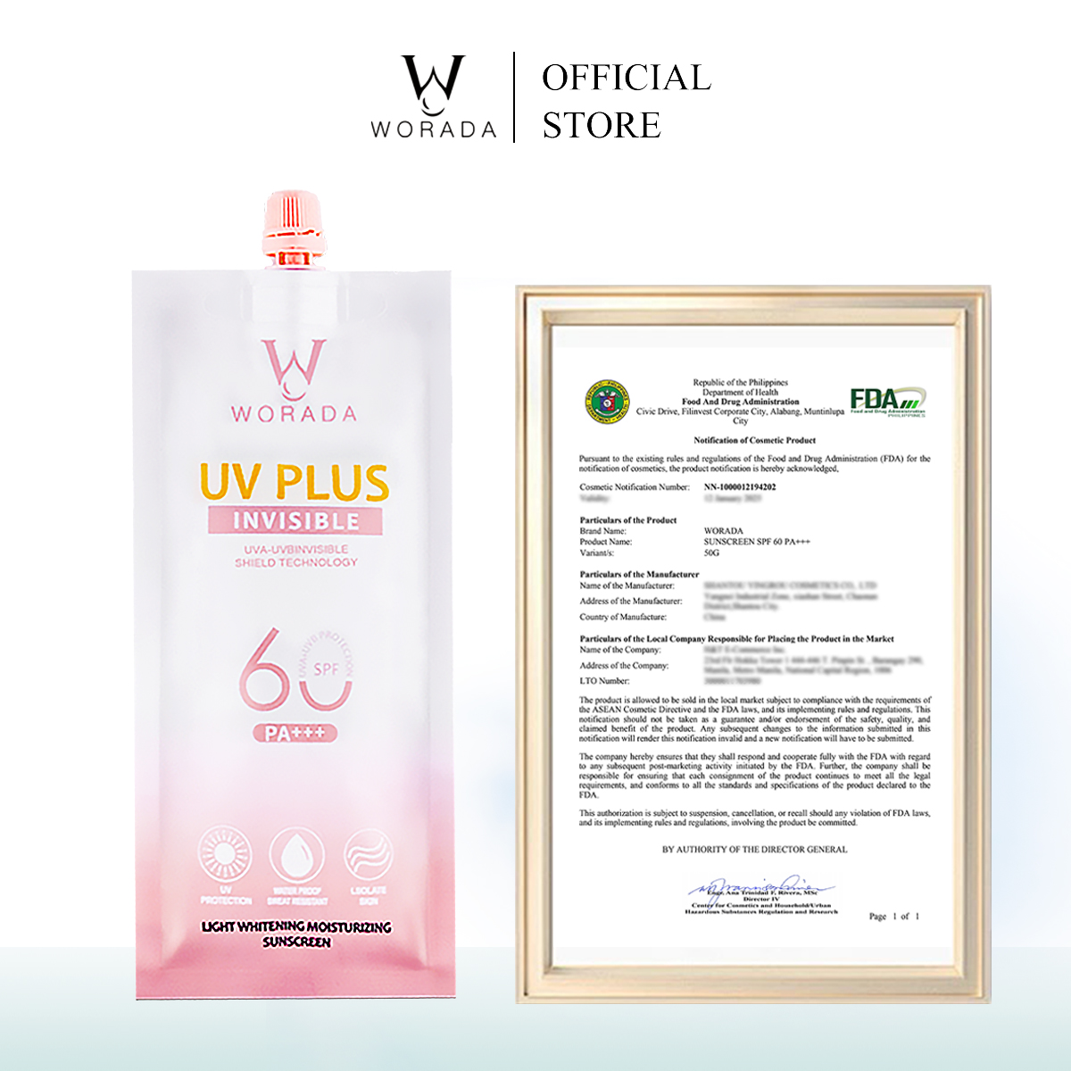 [FDA approved] WORADA60+++ Brightening Skin Sunscreen – Sweat-proof ...