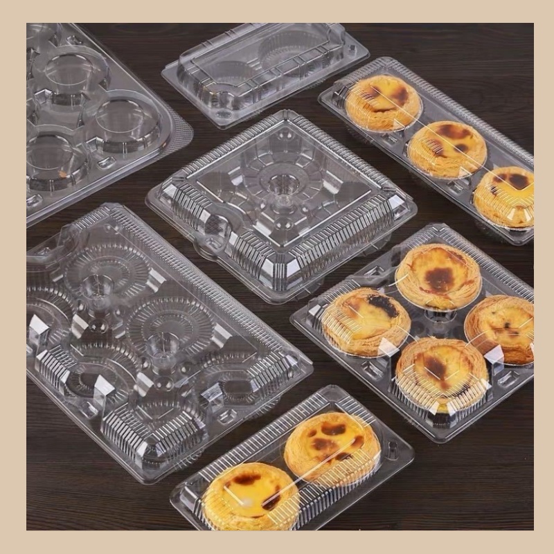 10pcs Egg Tart Packaging Box Disposable Box Pudding Desserts Clamshell ...