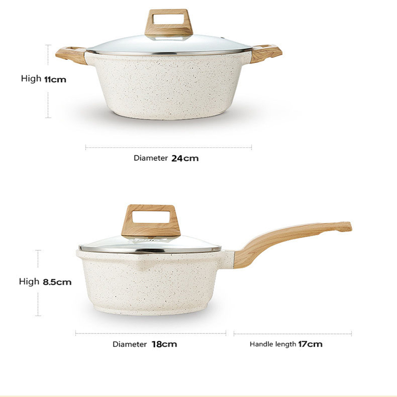 【LEUSE】Medical Stone Non-Stick Cookware Set - 5 Colors - Healthy Frying ...