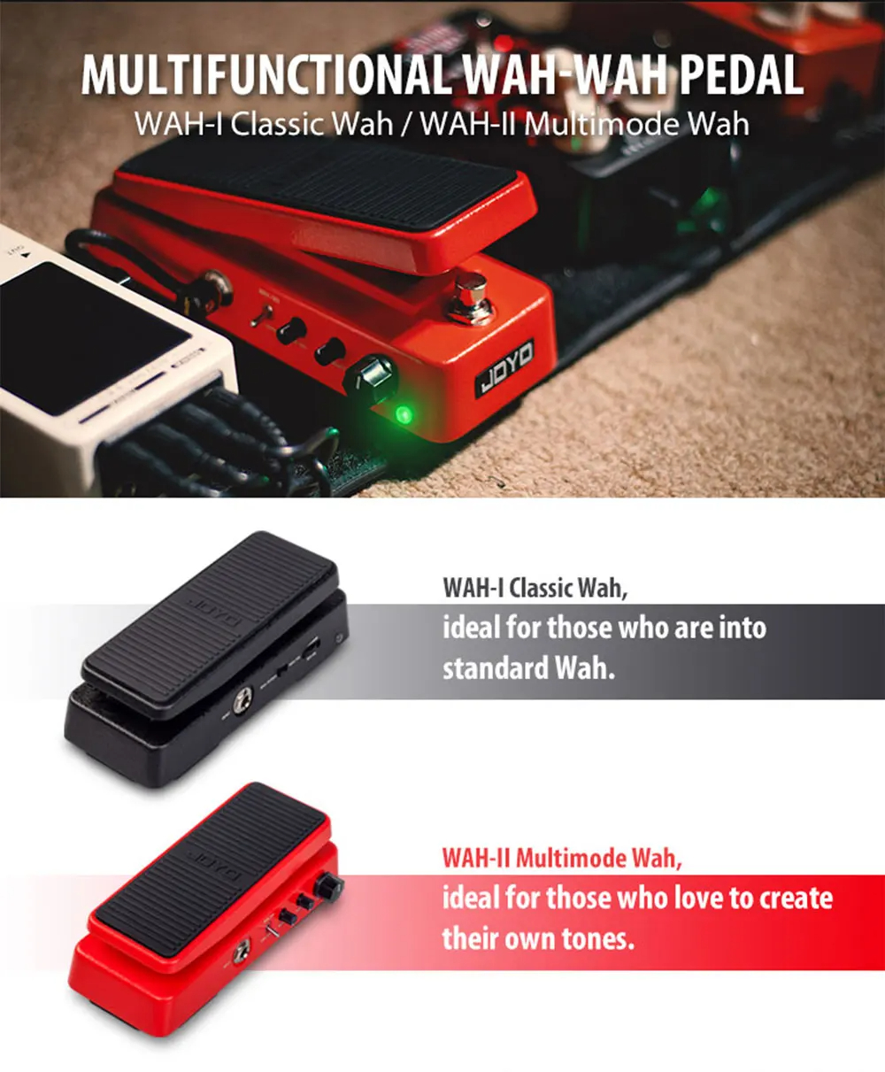 JOYO WAH-II WAH Pedal Multifunctional Active Volume Guitar Effect Pedal ...