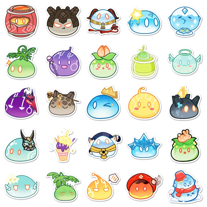 50pcs Genshin Impact Slime Stickers Anime Game Decals Notebook Laptop ...
