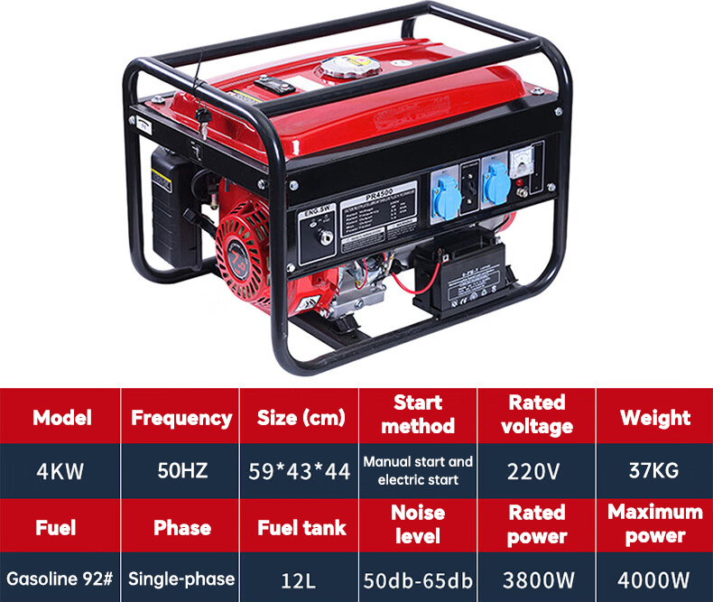 4kw Generator For Home Gasoline Generator 220V/60HZ Outdoor Small ...
