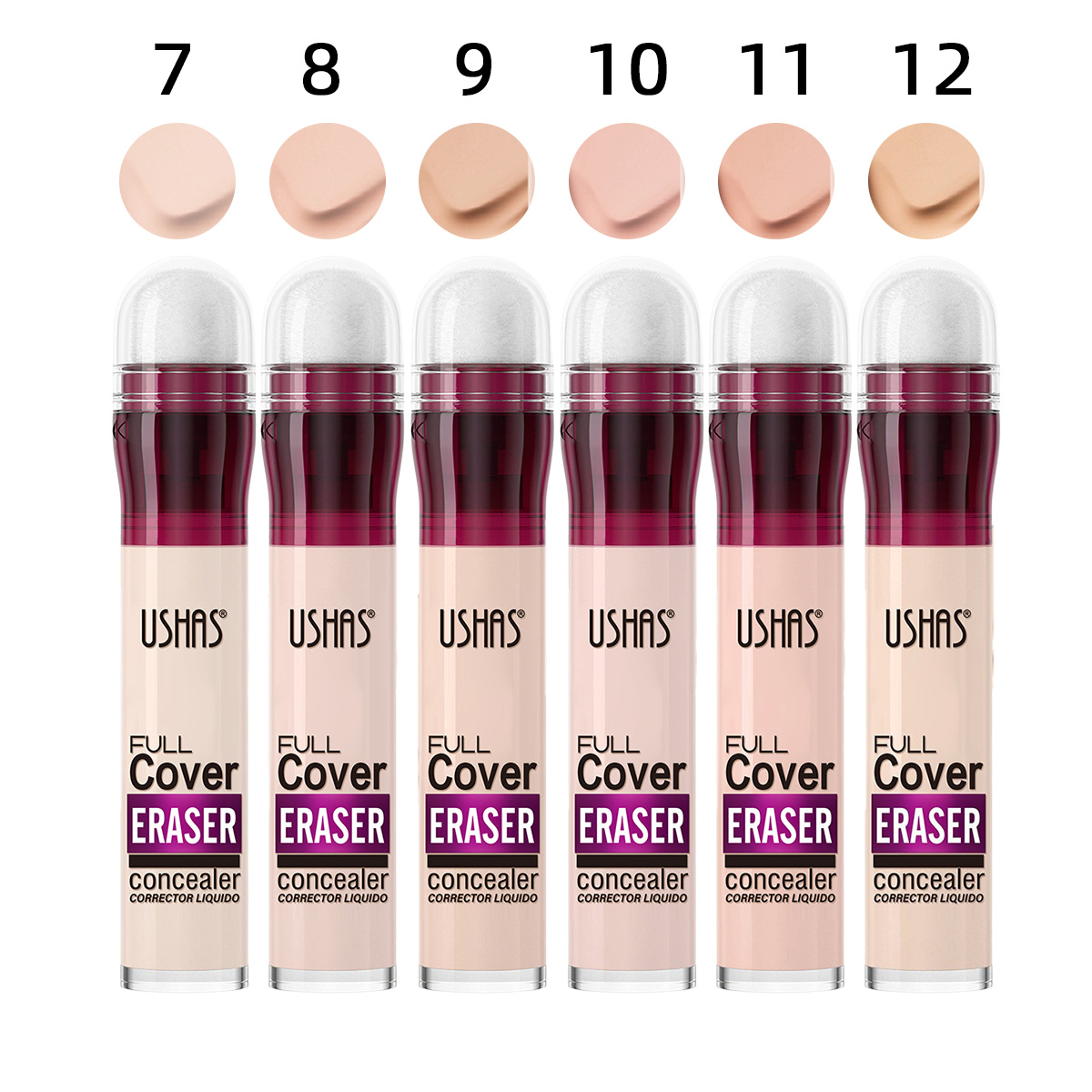 12 Colors Sponge Head Liquid Foundation Long-Lasting Makeup Concealer ...