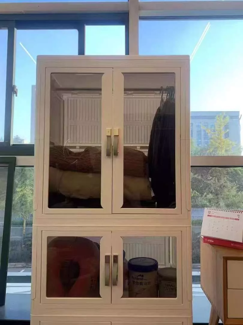 Folding Wardrobe Large-Capacity Double-Door Open Storage Box Stackable ...