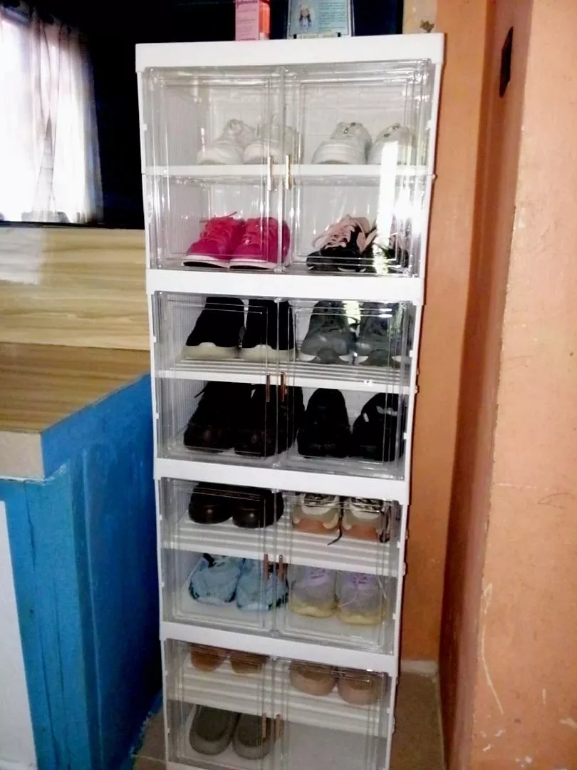 InstallationFree Multilevel Foldable Shoe Rack Dust-proof Plastic ...