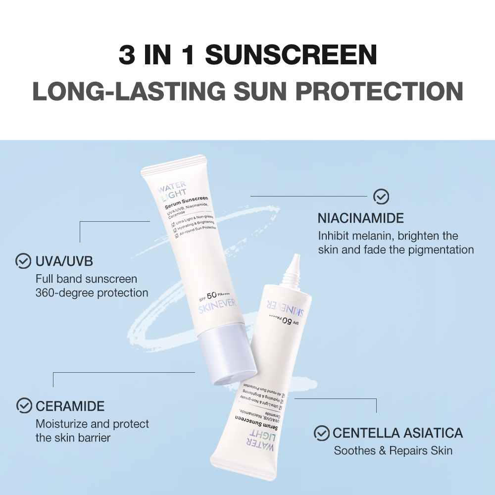 SKINEVER Sunscreen SPF50+ PA++++ UV Whitening Sunblock Cream Face And ...