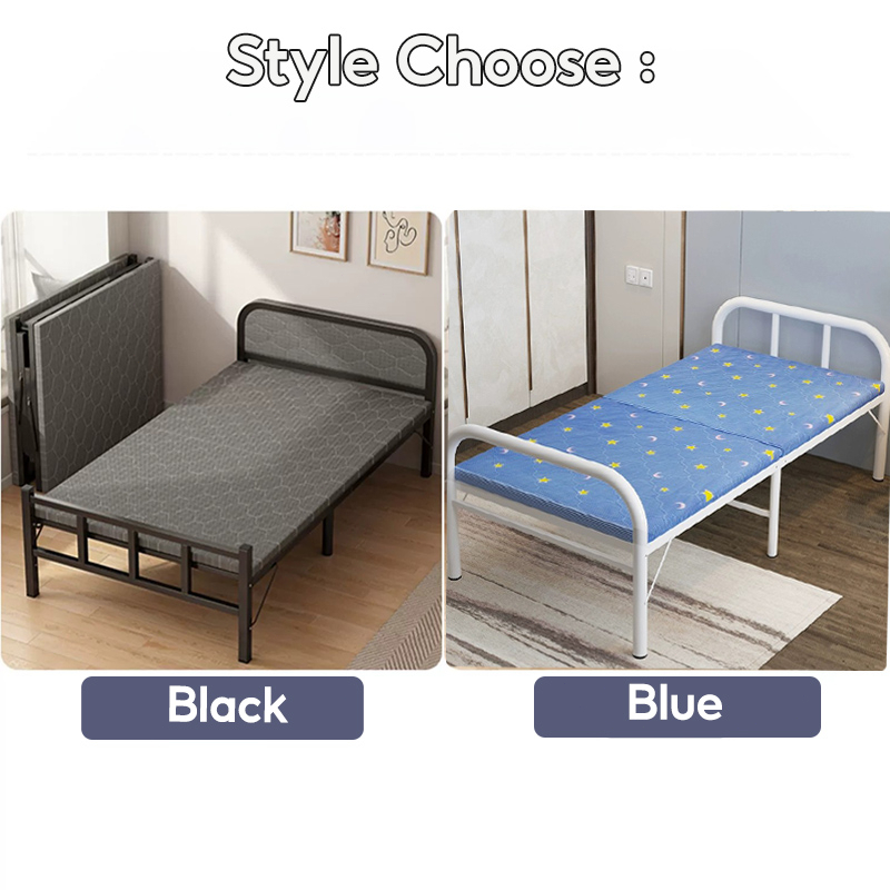 Foldable Bed Double/Single/Queen Adjustable Folding Bed With Cotton Metal Folding Bed Bed Frame ...