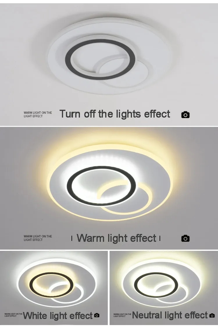 TEECK LED Ceiling Light Nordic Modern Tricolor Ceiling Lamp for Living ...