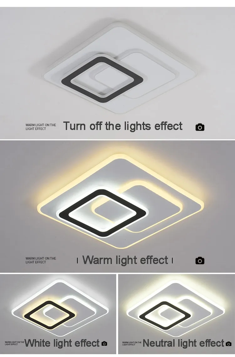 TEECK LED Ceiling Light Nordic Modern Tricolor Ceiling Lamp for Living ...