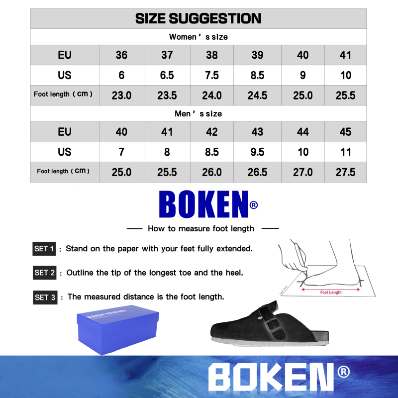 BOKEN Cork Clogs Non-Slip Slippers Mules Soft Outdoor Indoor Sandals ...