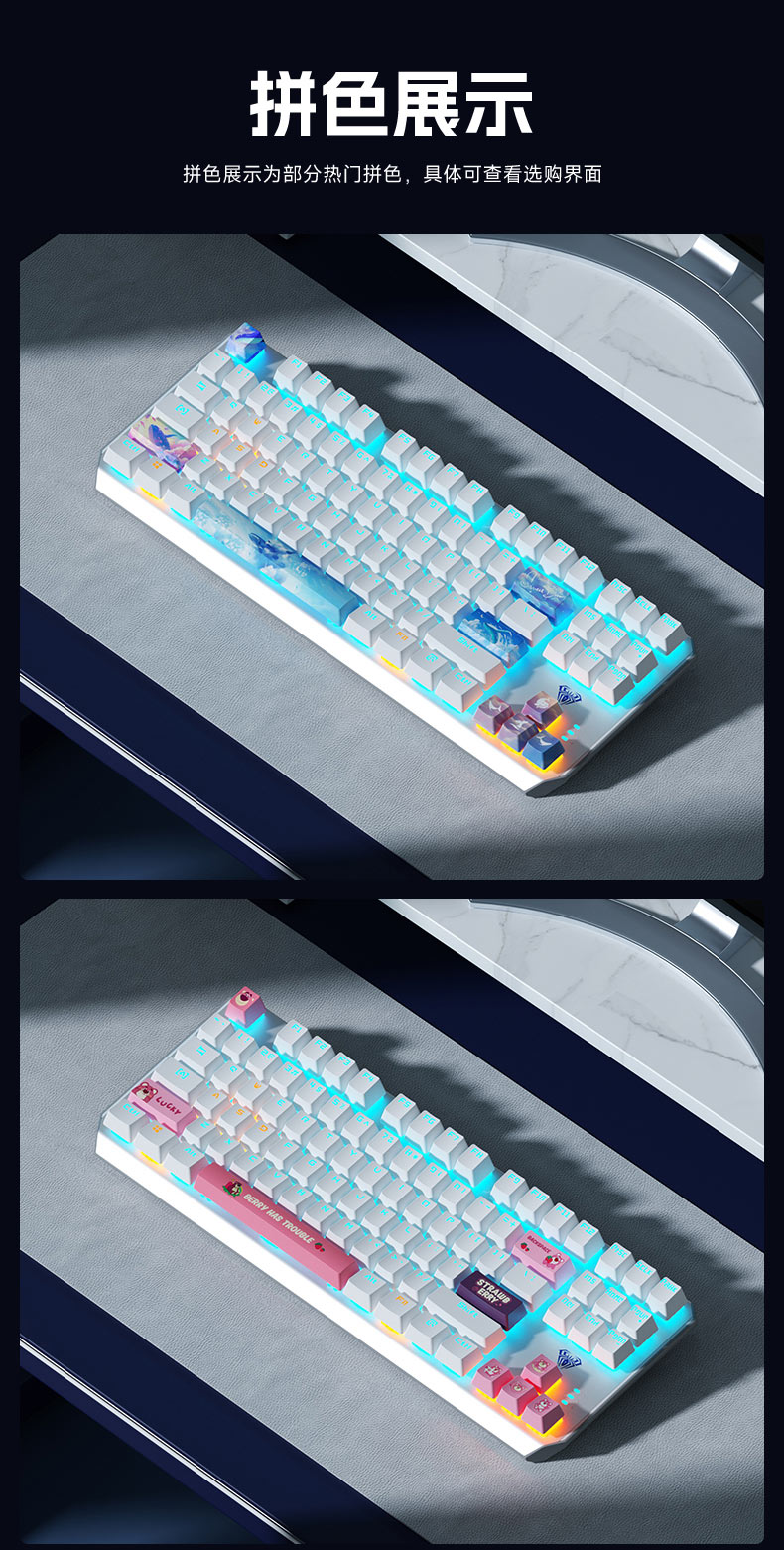 Aula F3087 Wired Gaming Mechanical Keyboard with Blue Backlight 87keys ...