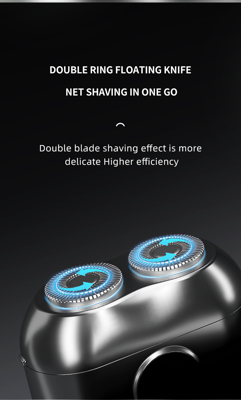 GVG Mini Electric Shaver For Men Dual Floating Head Razor Washable ...