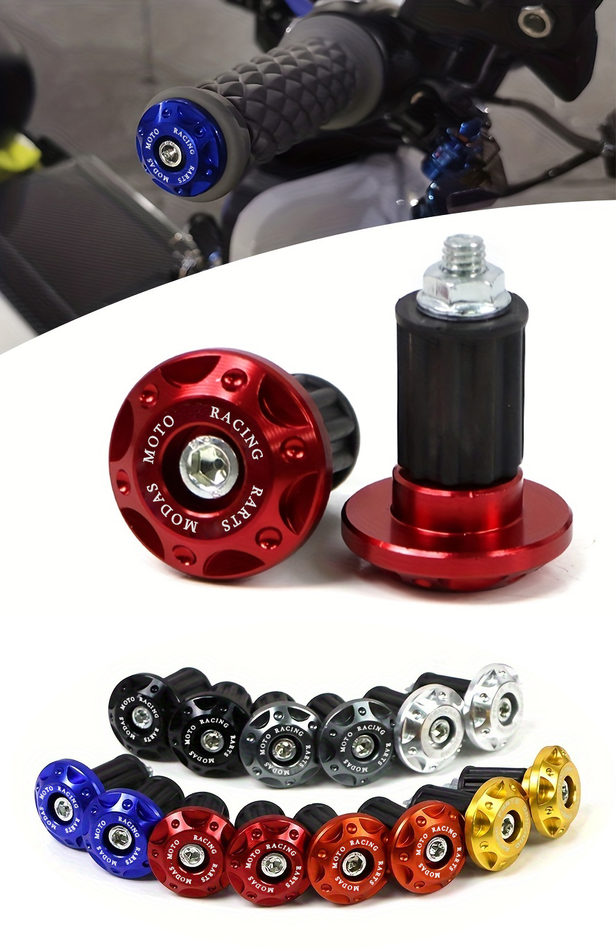 MALCOLM CNC Metal Motorcycle Handlebar End Plugs 2PCS - Counterweight ...