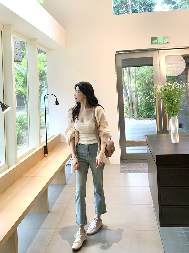 Vest French Spaghetti Strap Tank Top Grey/White/Black/ Apricot ...