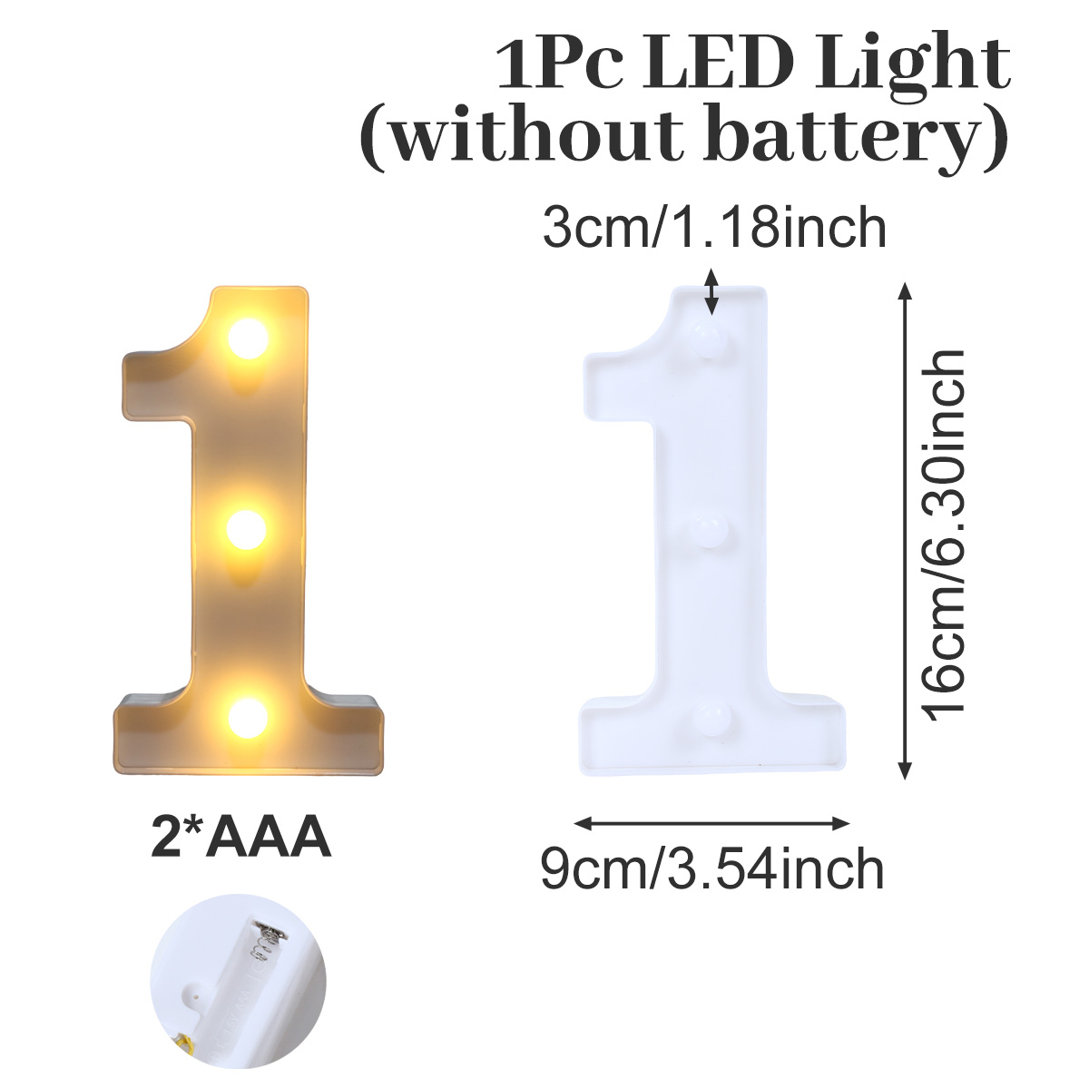 16cm LED Light Number Birthday Party Needs Battery Operated Warm Light ...