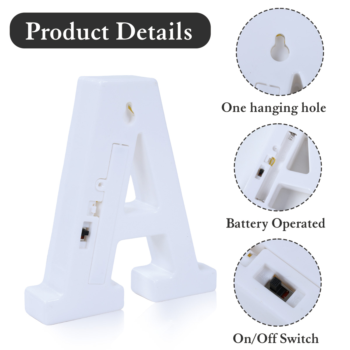 16cm Letter LED Light Number Light Battery Operated Alphabet Standee ...