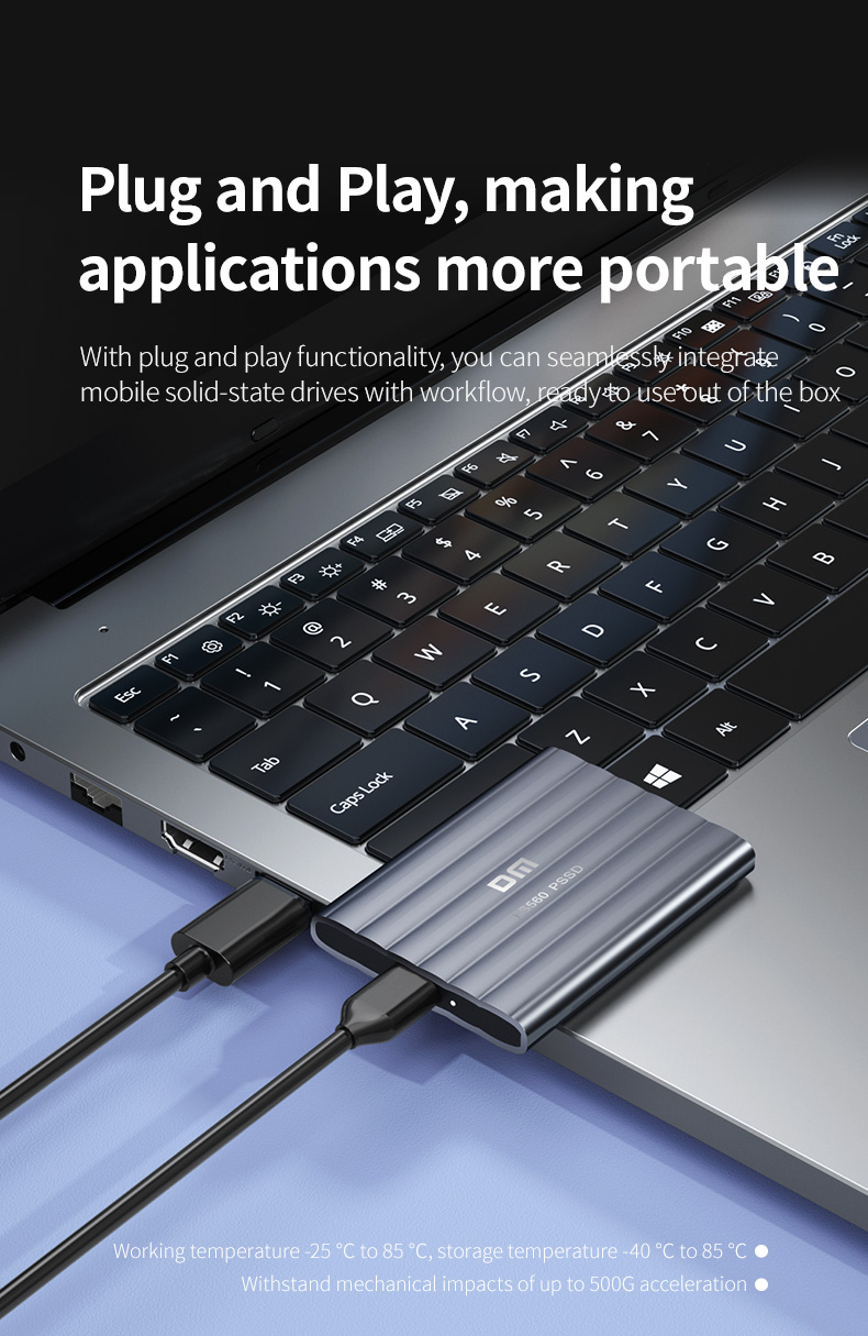 DM FS560 Portable External SSD - USB 3.2 Gen2 Type-C, Up to 560MB/s ...