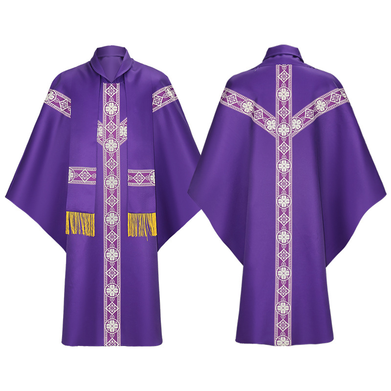 Catholic Priest Chasuble Church Mass Cosplay Vestment Robe Chasuble ...