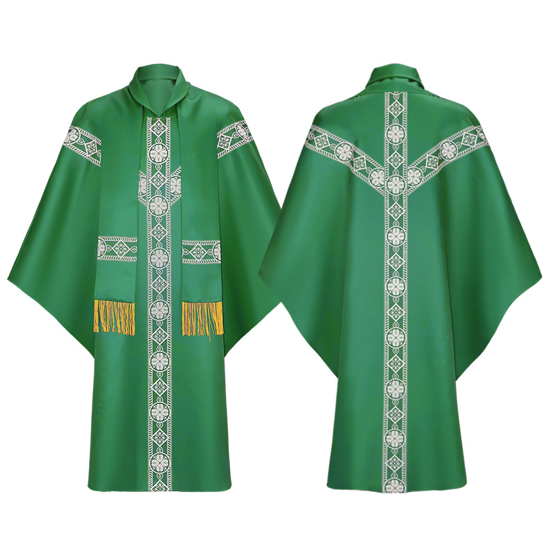 Catholic Priest Chasuble Church Mass Cosplay Vestment Robe Chasuble ...