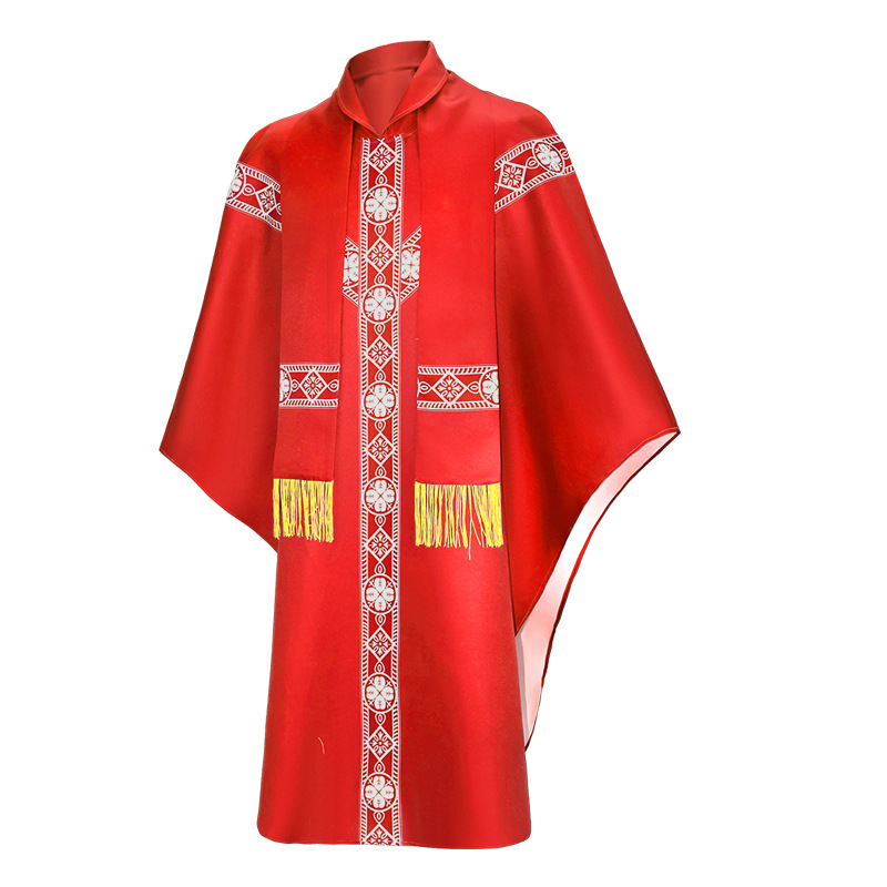 Catholic Priest Chasuble Church Mass Cosplay Vestment Robe Chasuble ...