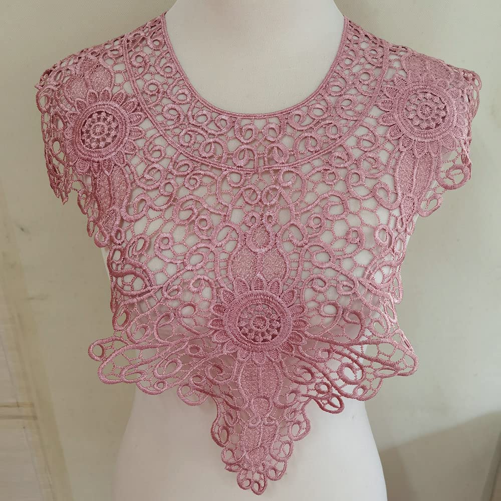 1Piece Embroidered Floral Lace Neckline Neck Collar Trim Clothes Sewing ...