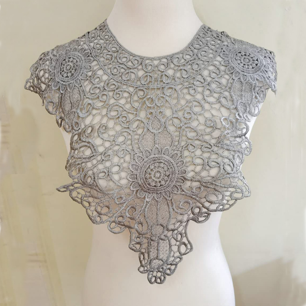 1Piece Embroidered Floral Lace Neckline Neck Collar Trim Clothes Sewing ...
