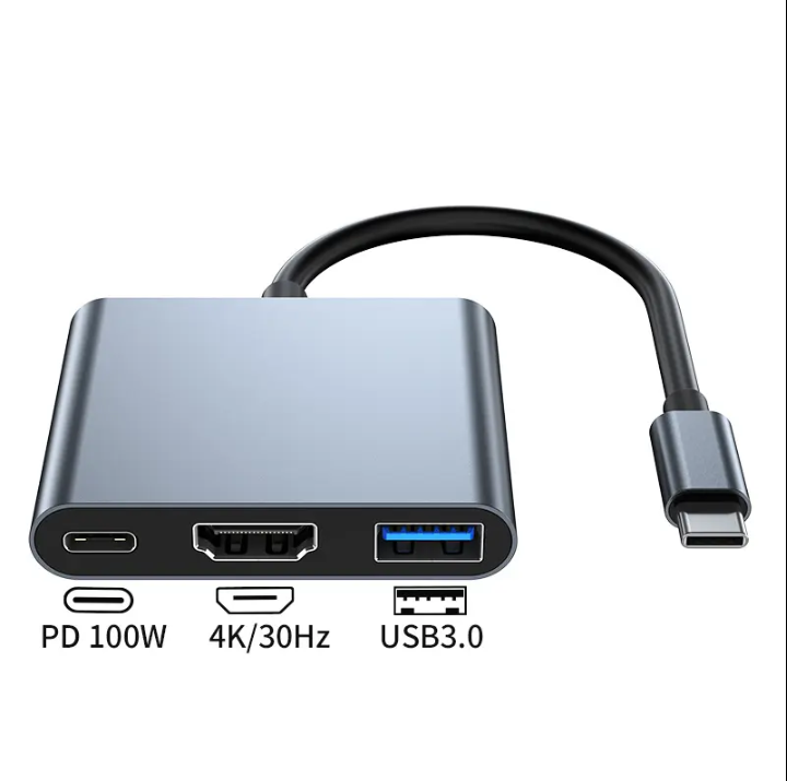 USB Port to HDMI Adapter Type C HUB OTG 3-IN-1 4K HDMI Support for ...