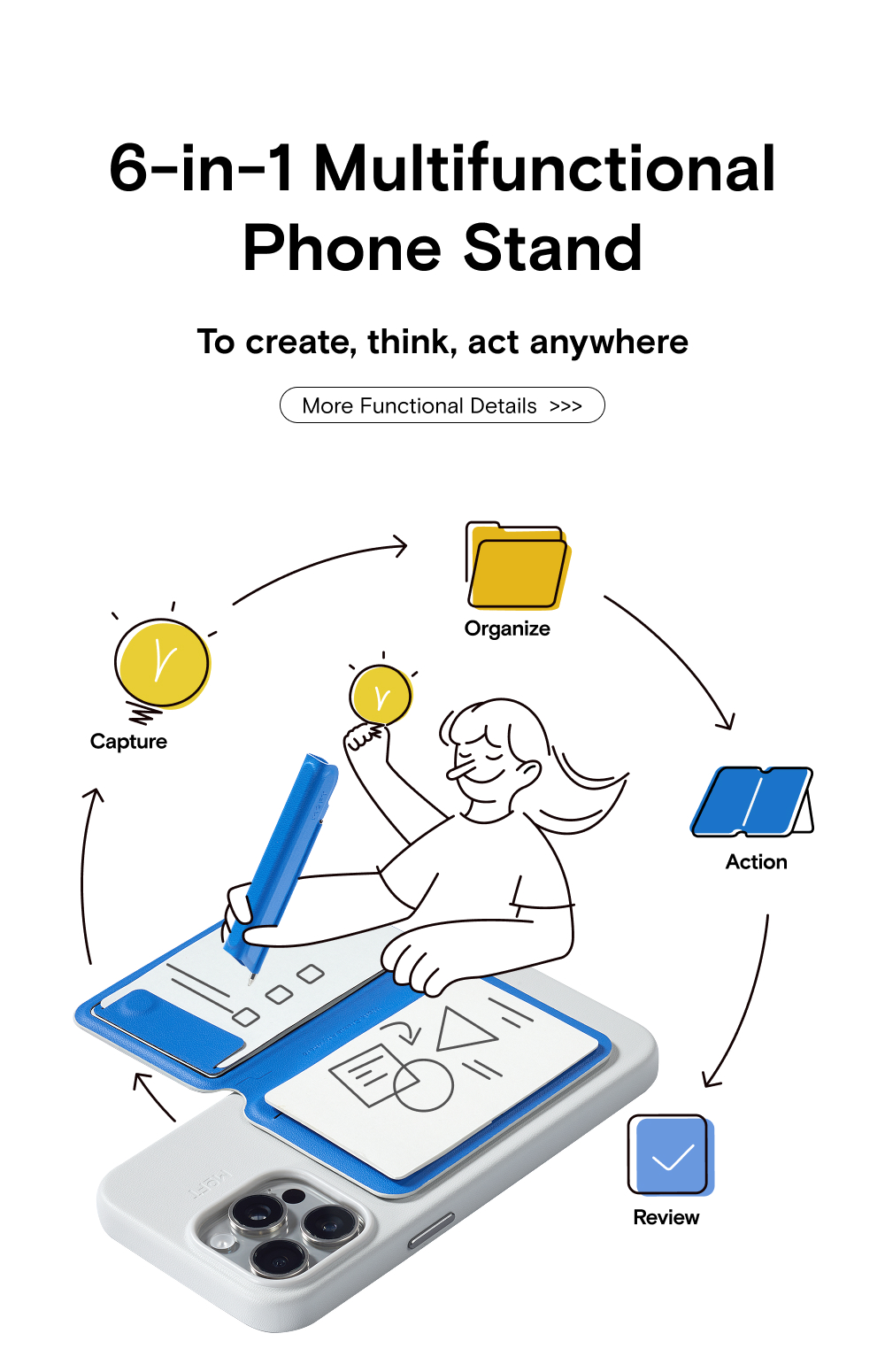 MOFT Snap Flow Notepad Phone Stand MOVAS™ - Magnetic Compatible ...