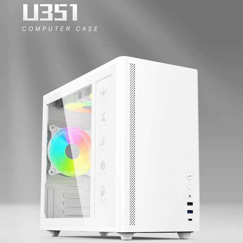 Acer PC Case Gaming Computer Case With Tempered Glass Black and White ...