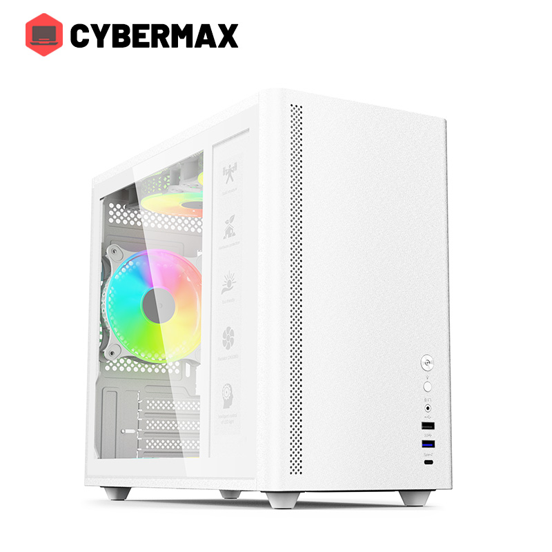 Acer PC Case Gaming Computer Case With Tempered Glass Black and White ...