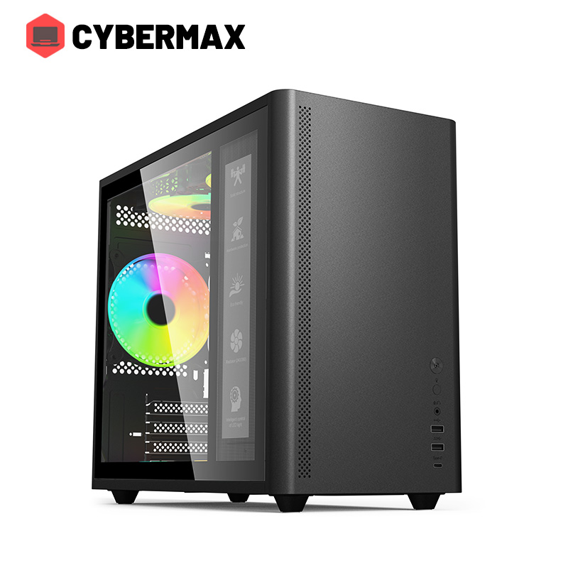 Acer PC Case Gaming Computer Case With Tempered Glass Black and White ...