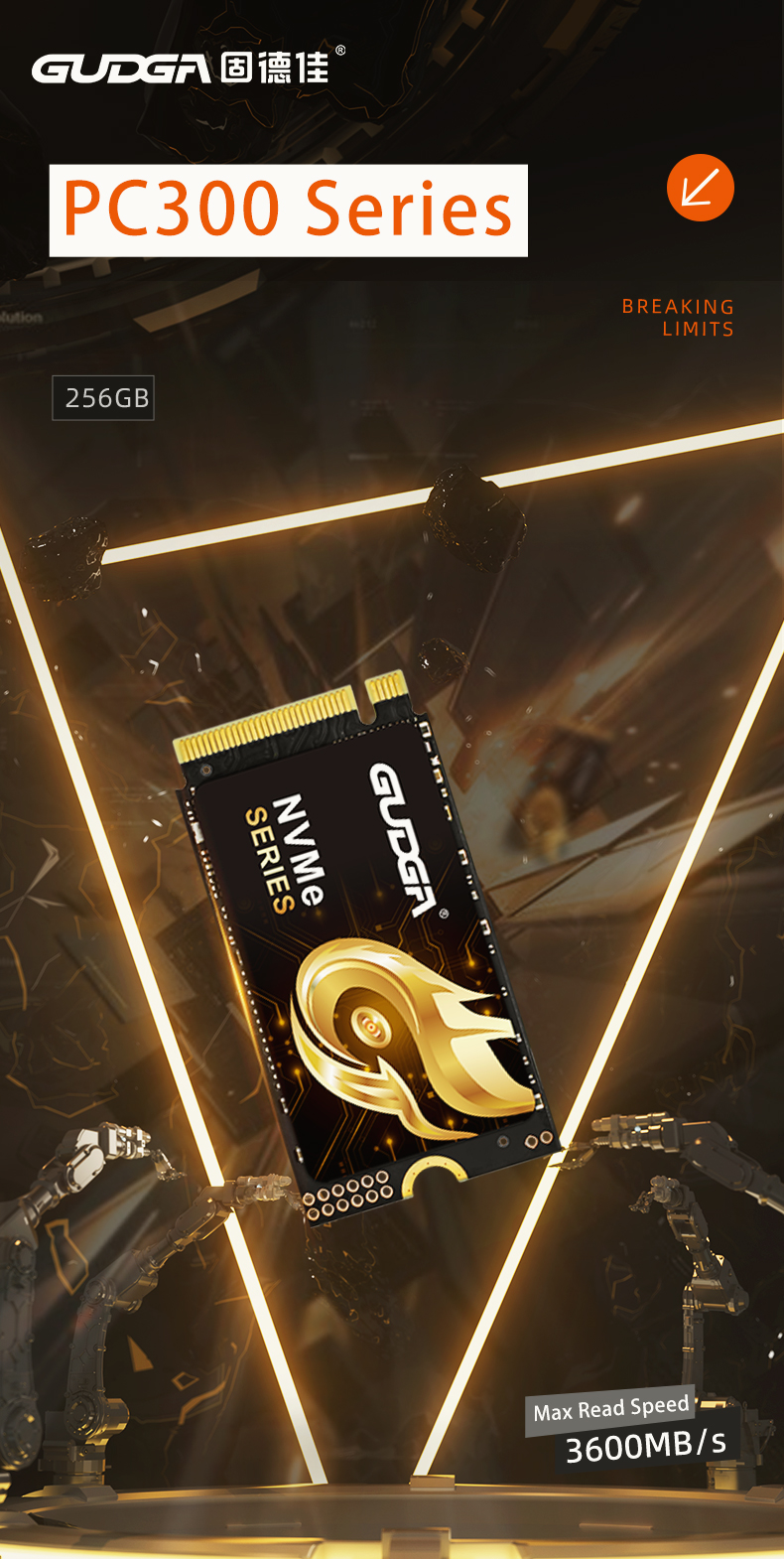 GUDGA M.2 NVME PCIE Gen4.0*4 SSD 256GB Internal Solid State Drive Hard ...
