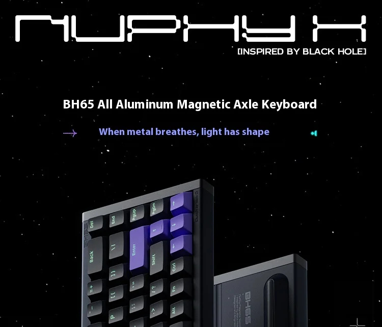 NuPhy BH65 All Aluminum Magnetic Keyboard Hot swappable RGB 8K Return Rate RT0.01 Custom Gaming ...