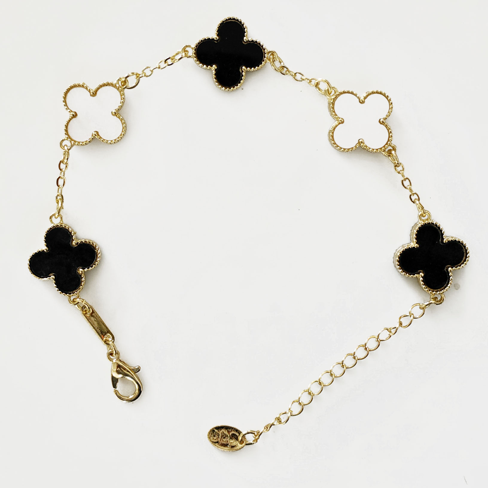 Five Flower Lucky Grass Bracelet Gold Shell Dainty Jewelry for Women ...