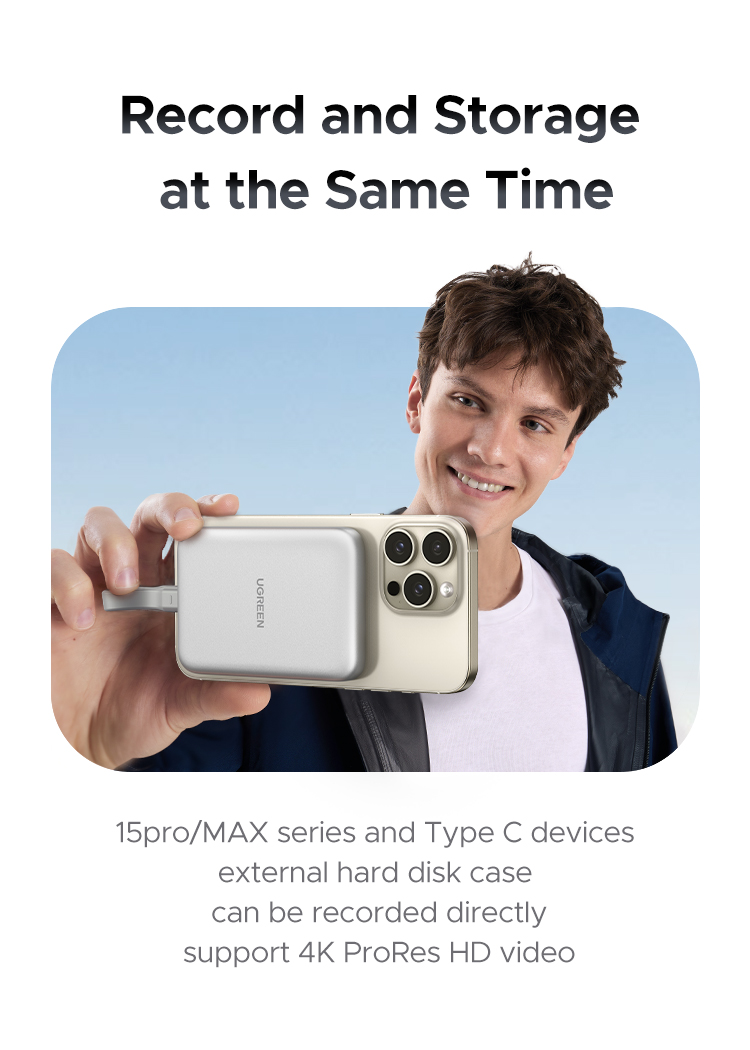 UGREEN Magnetic M.2 Nvme SSD Enclosure with Magsafe for iPhone 16 15 ...