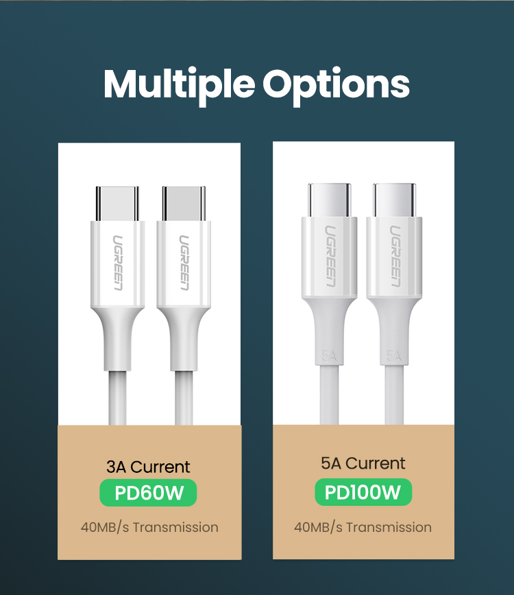 UGREEN USB C to USB Type C Cable 60W for Samsung MacBook iPad Pro USB Type C Charging Cable 3A ...